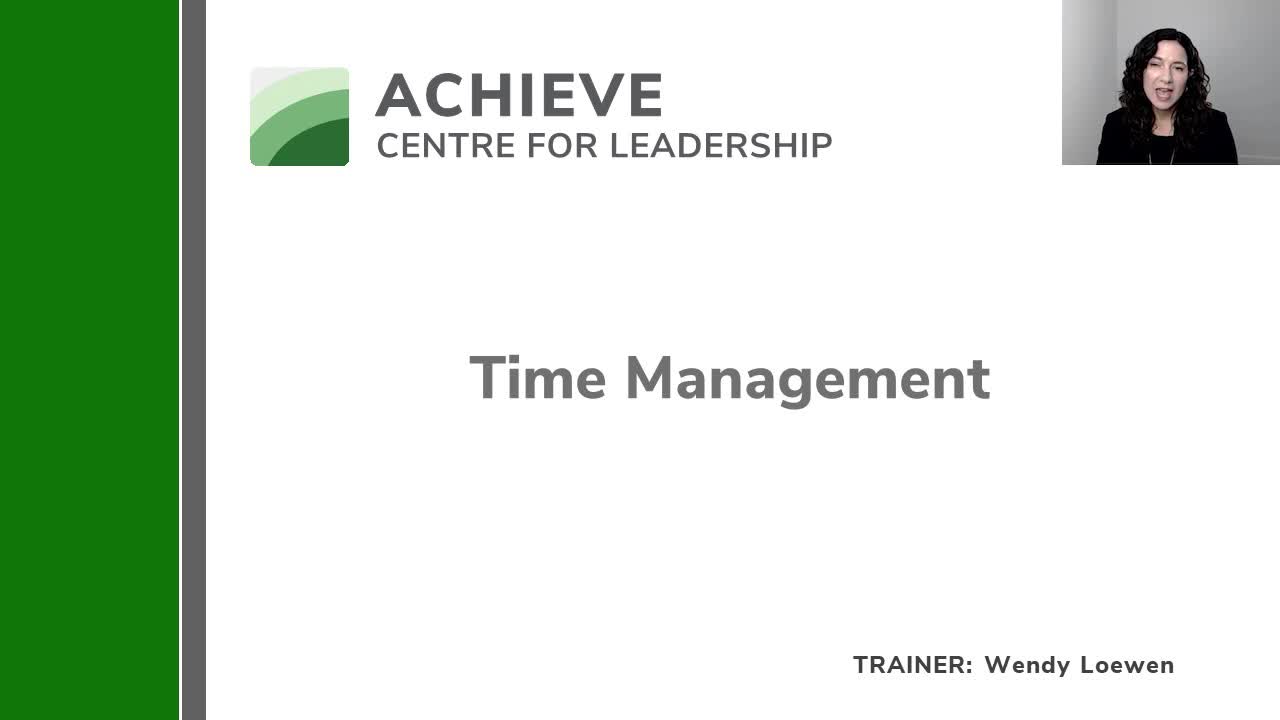 Time Management Webinar - ACHIEVE