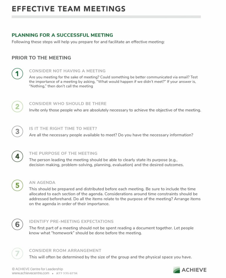 Effective Team Meetings - ACHIEVE Centre for Leadership