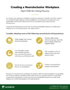 Creating a Neuroinclusive Workplace - ACHIEVE Centre for Leadership